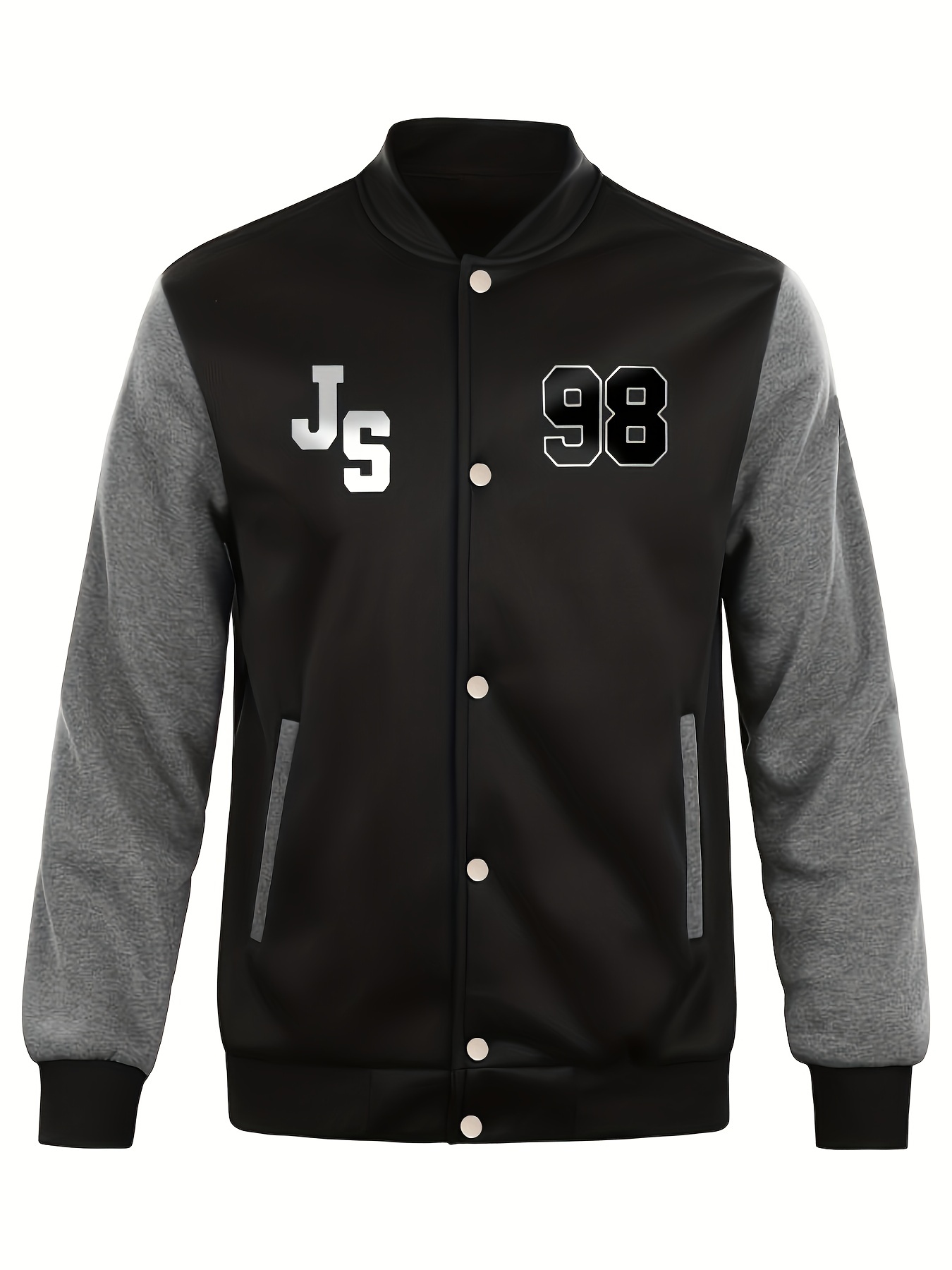 Plus Size Mens Number 98 Graphic College Varsity Jacket - Temu New Zealand