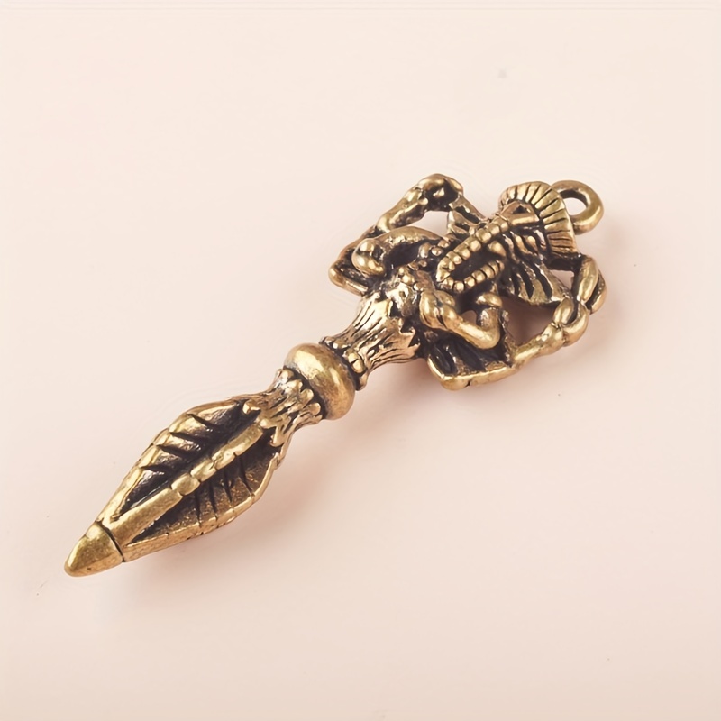 1pc brass elephant religious instrument keychain retro miniature brass ...
