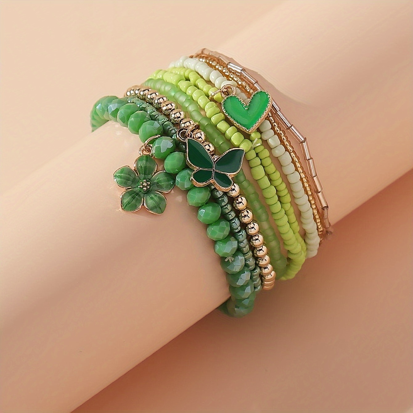 Simple Style Mini Glass Beads Beaded Bracelet Set Elegant - Temu United ...