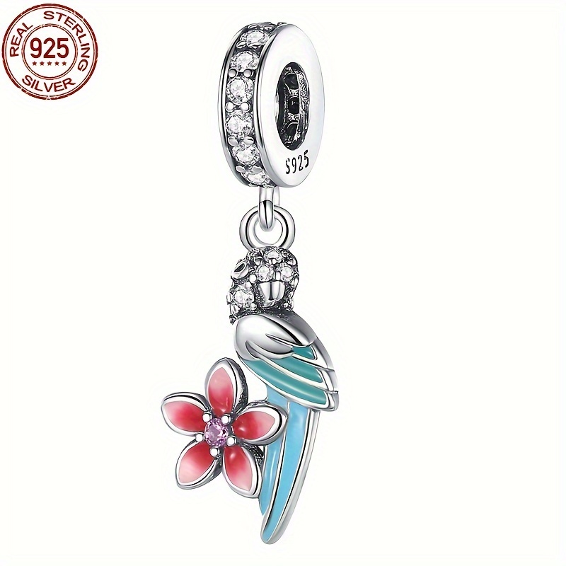 925 Sterling Silver Bird Charm Pendant Suitable Bracelet Diy - Temu ...