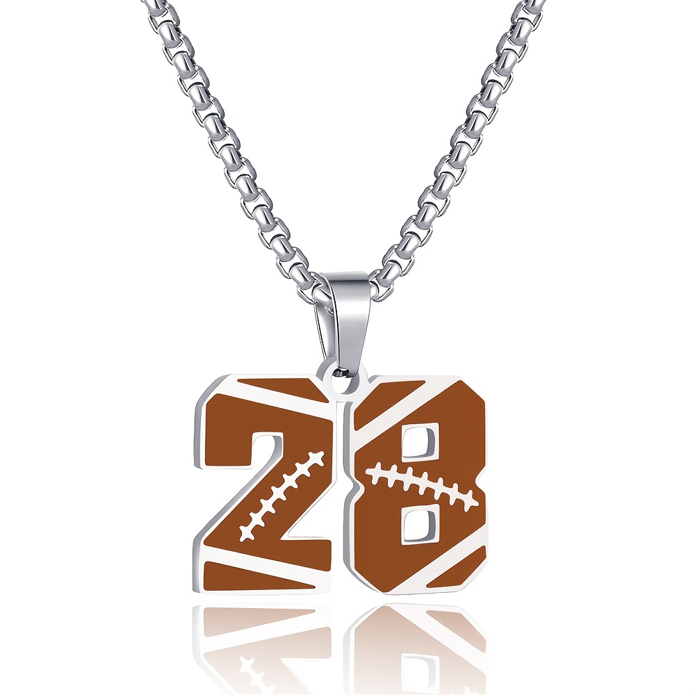 16 30 Trendy Football Number Pendant Necklace Men Women - Temu United ...