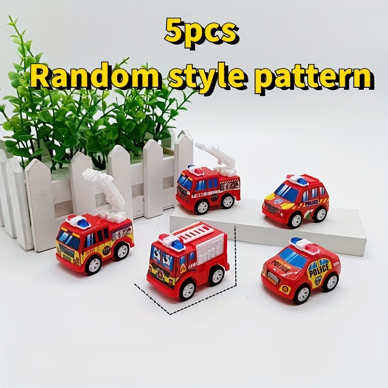 Pull out Engineering Style Toy Car Sets 5 Fire Brigade Style - Temu ...