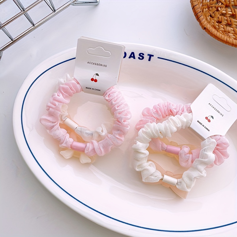 2pcs set bow large hair ring cute and rope ties - sports & outdoors ...