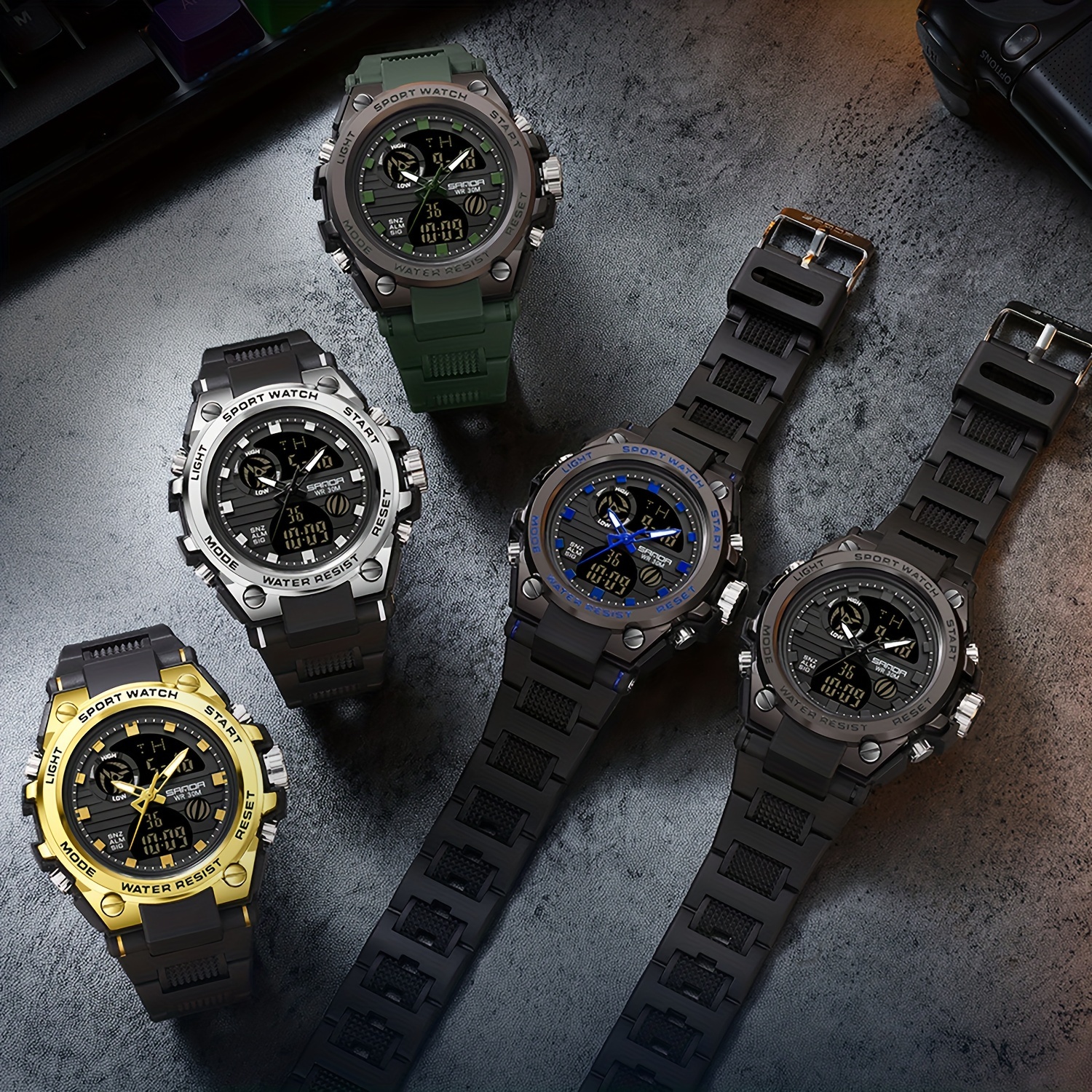 Mens Watches Sports Outdoor Date Led Alarm - Jewelry & Accessories - Temu