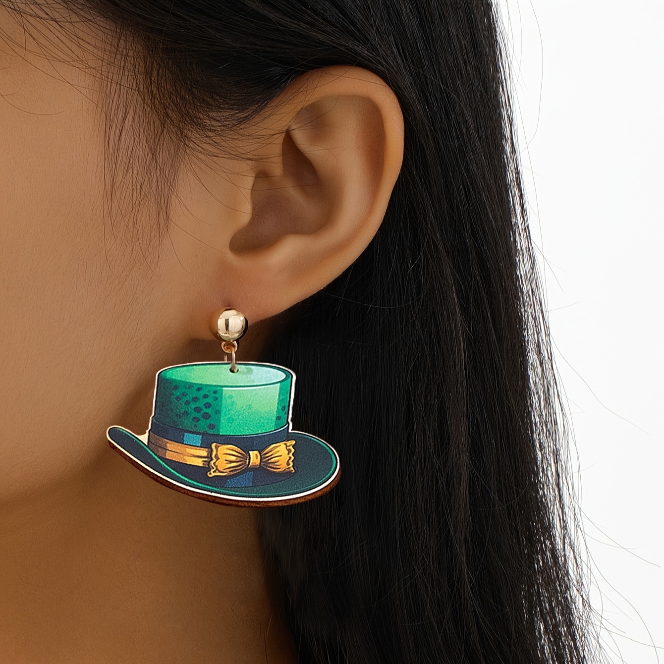 St. Patrick's Day Ear Jewelry Green Hat Rainbow Clover - Temu United ...