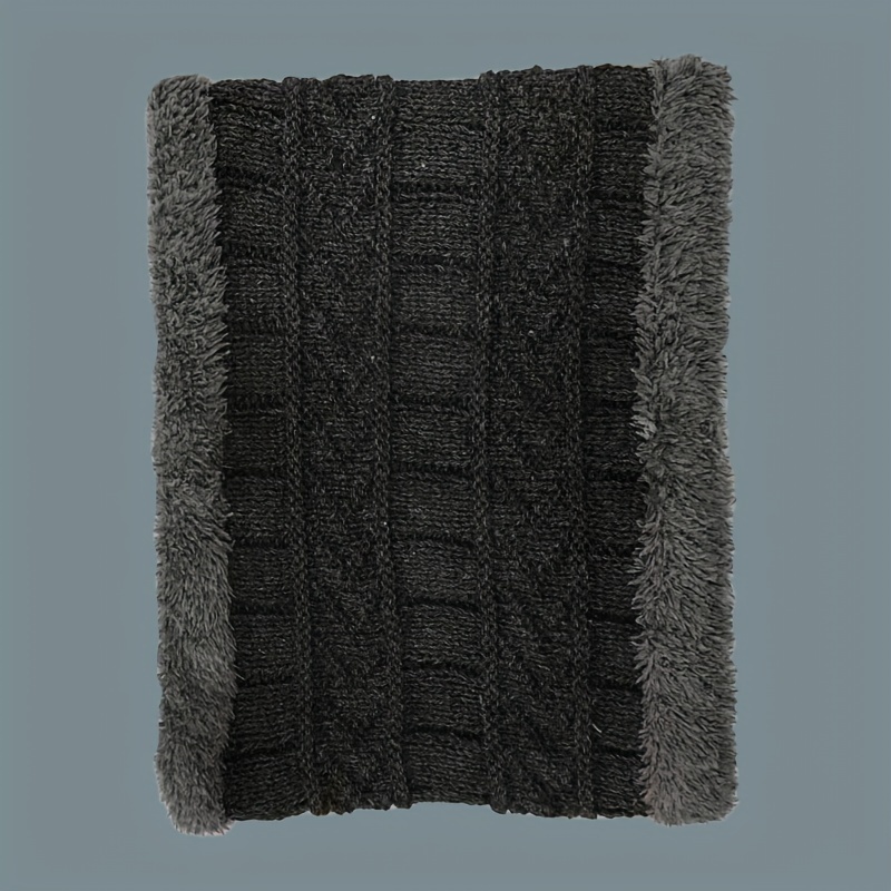 Plush Wool Knitted Thermal Scarf - Temu Australia