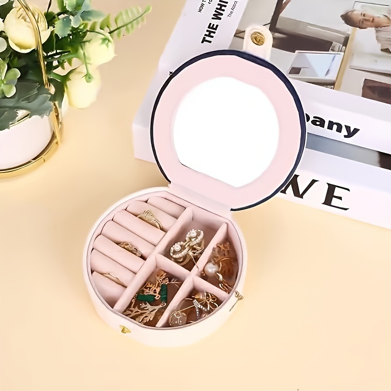 Small Jewelry Box Portable Jewelry Box Pu Leather Mini - Temu United ...