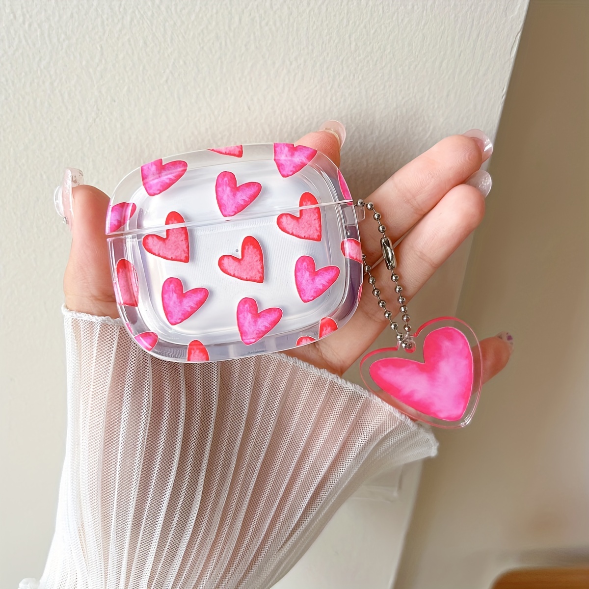 Heart shaped Headphone Case Cute In Rose Pendant - Temu Canada