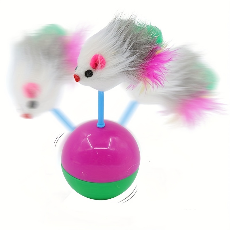 random color tumbler kitten toy ball feathers interactive - Temu Australia