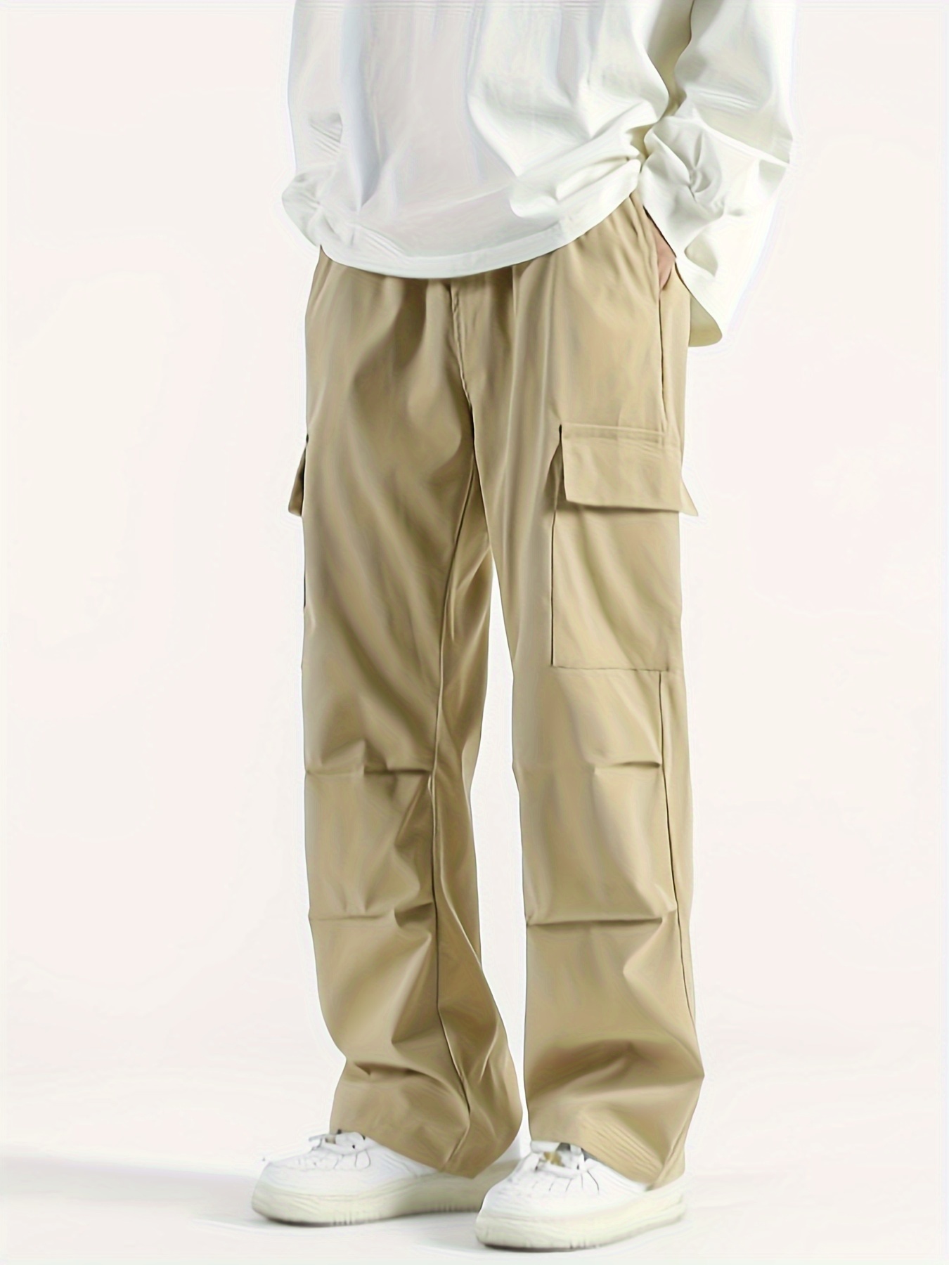 Men's Stylish Vintage Style Loose Solid Cargo Pants Multi - Temu Portugal