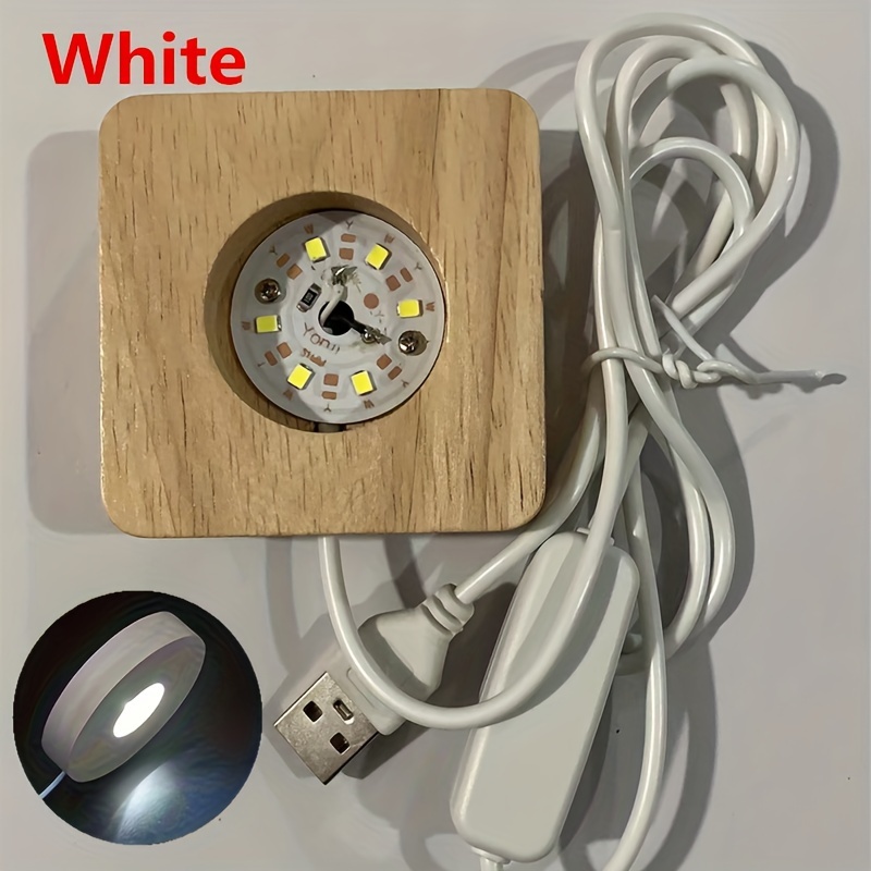 Solid Wood Display Base Circular Square Night Light - Temu Ireland