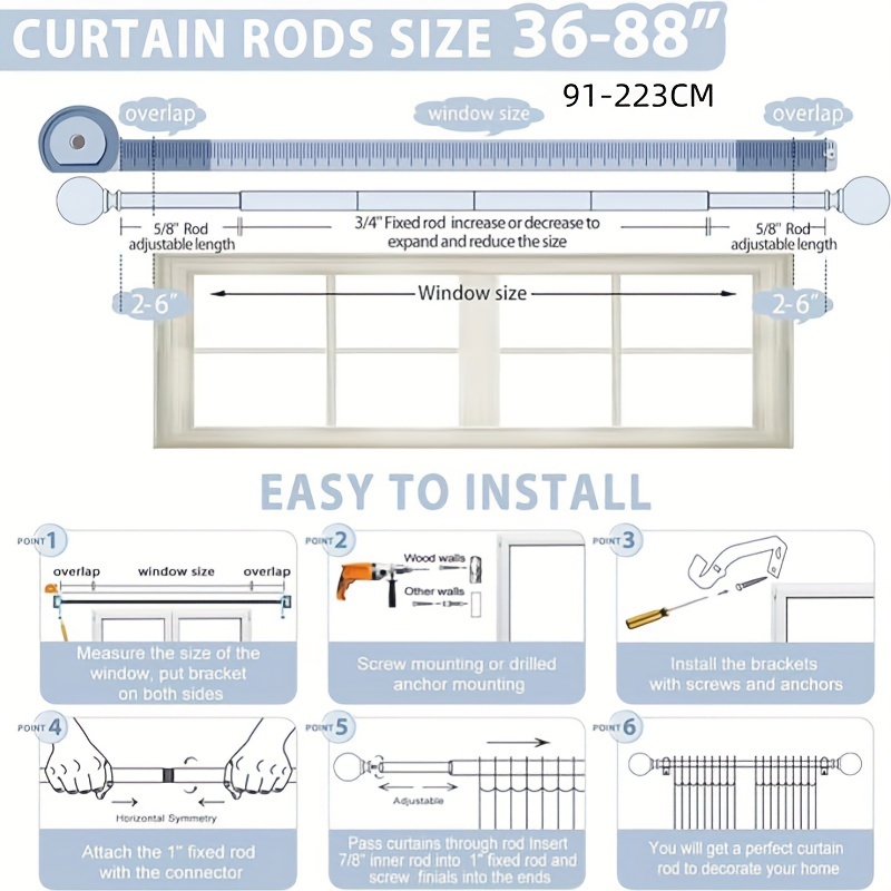 Heavy Duty Curtain Rod Modern Adjustable Curtain Rod Golden - Temu Canada