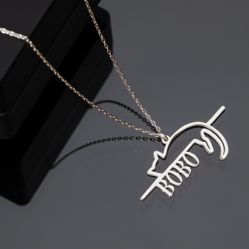 Personalized Sleeping Cat Pet Pendant Custom Name Necklace - Temu ...