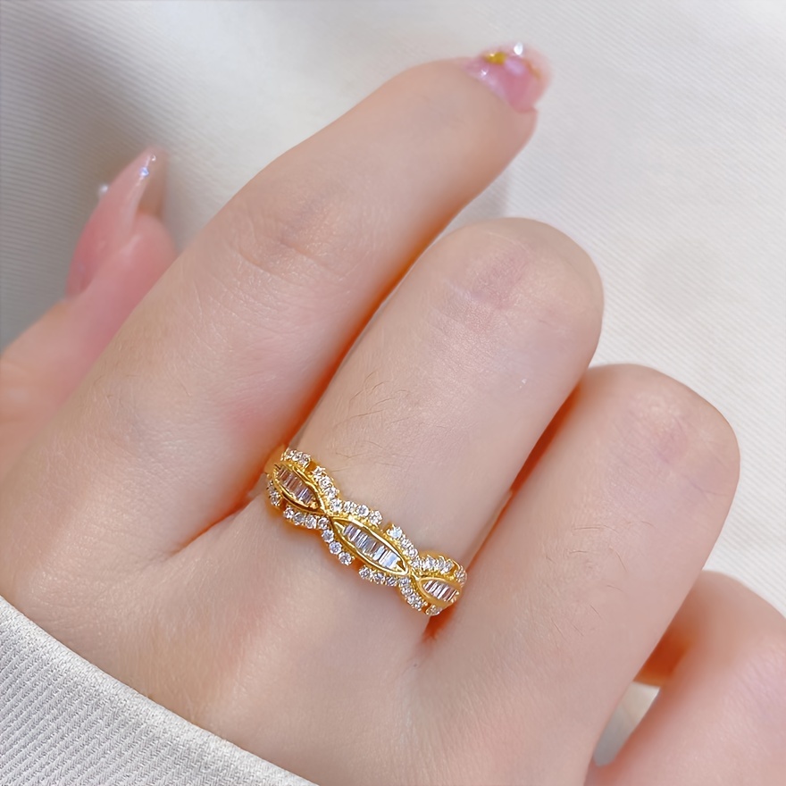 Stylish Promise Ring Plated Paved Shining Zirconia Symbol - Temu United ...