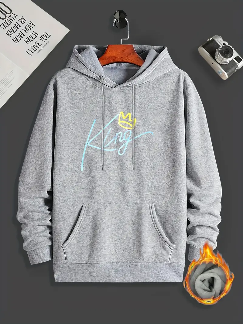 King Crown Print Hoodies Men Graphic Hoodie Kangaroo Temu Portugal