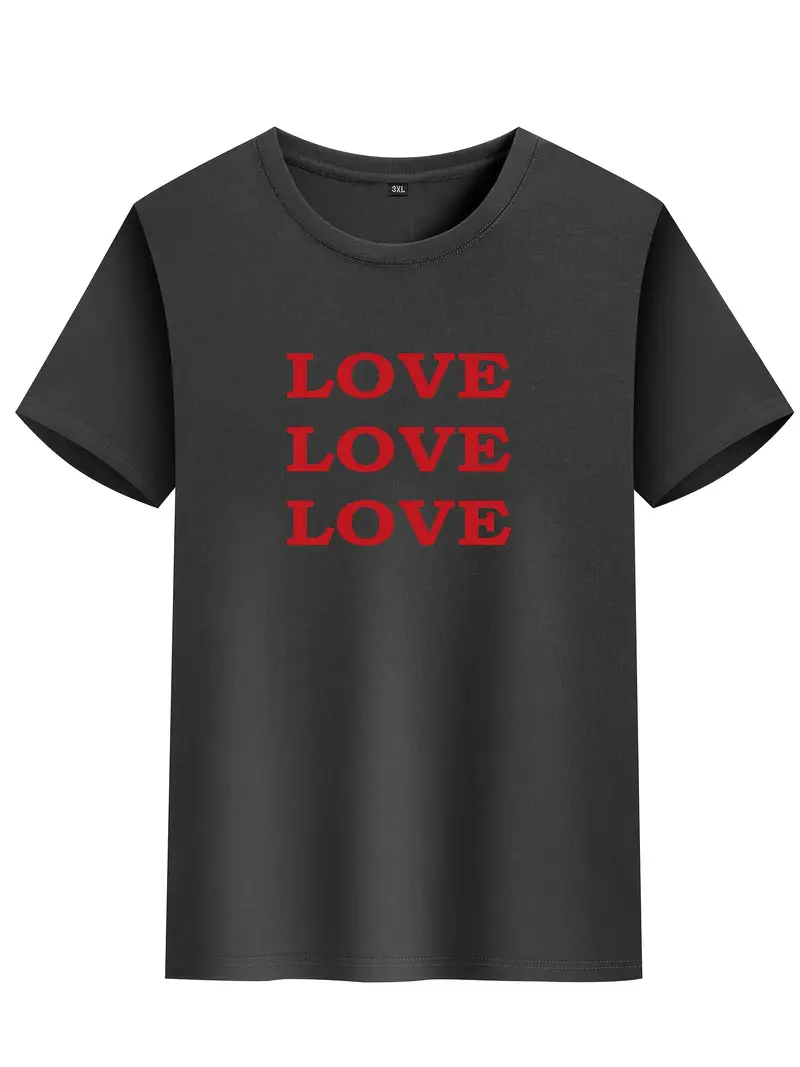 Plus Size Creative T Shirt Men Love Graphic Print Short Temu Australia