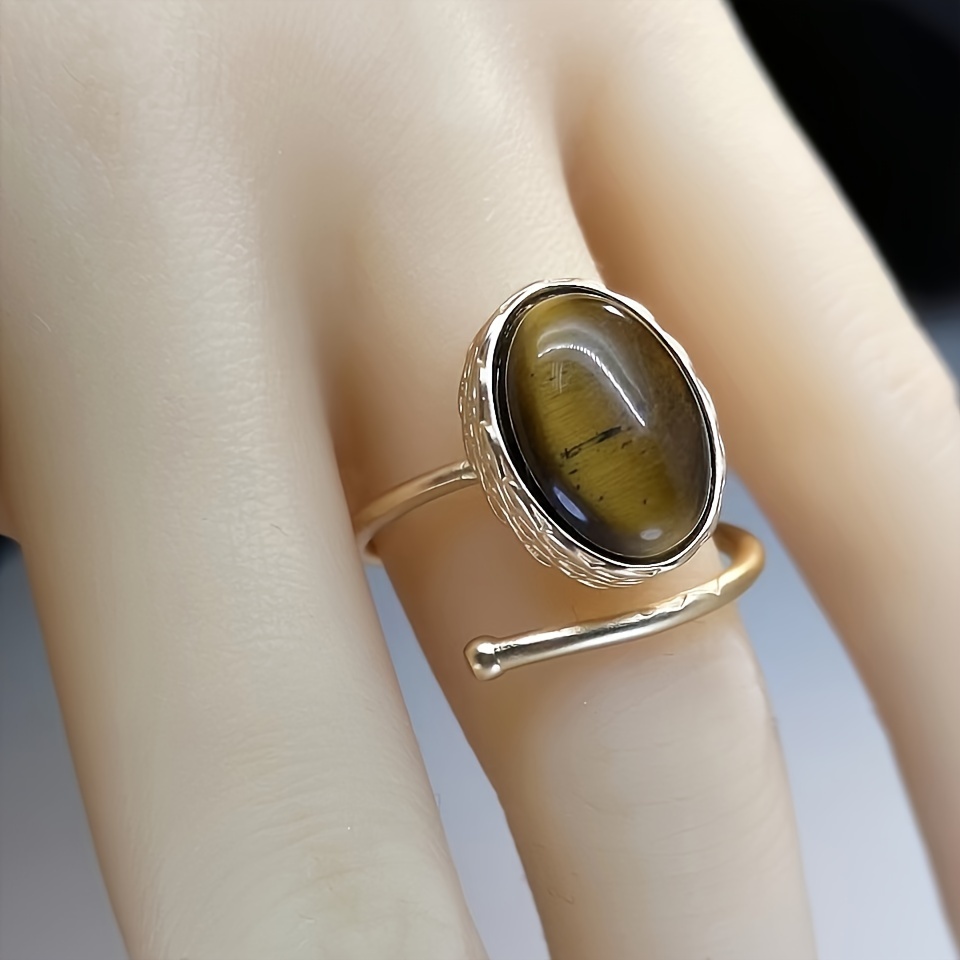 Retro Oval Resin Men's Adjustable Ring Ideal Choice Gifts - Temu Denmark