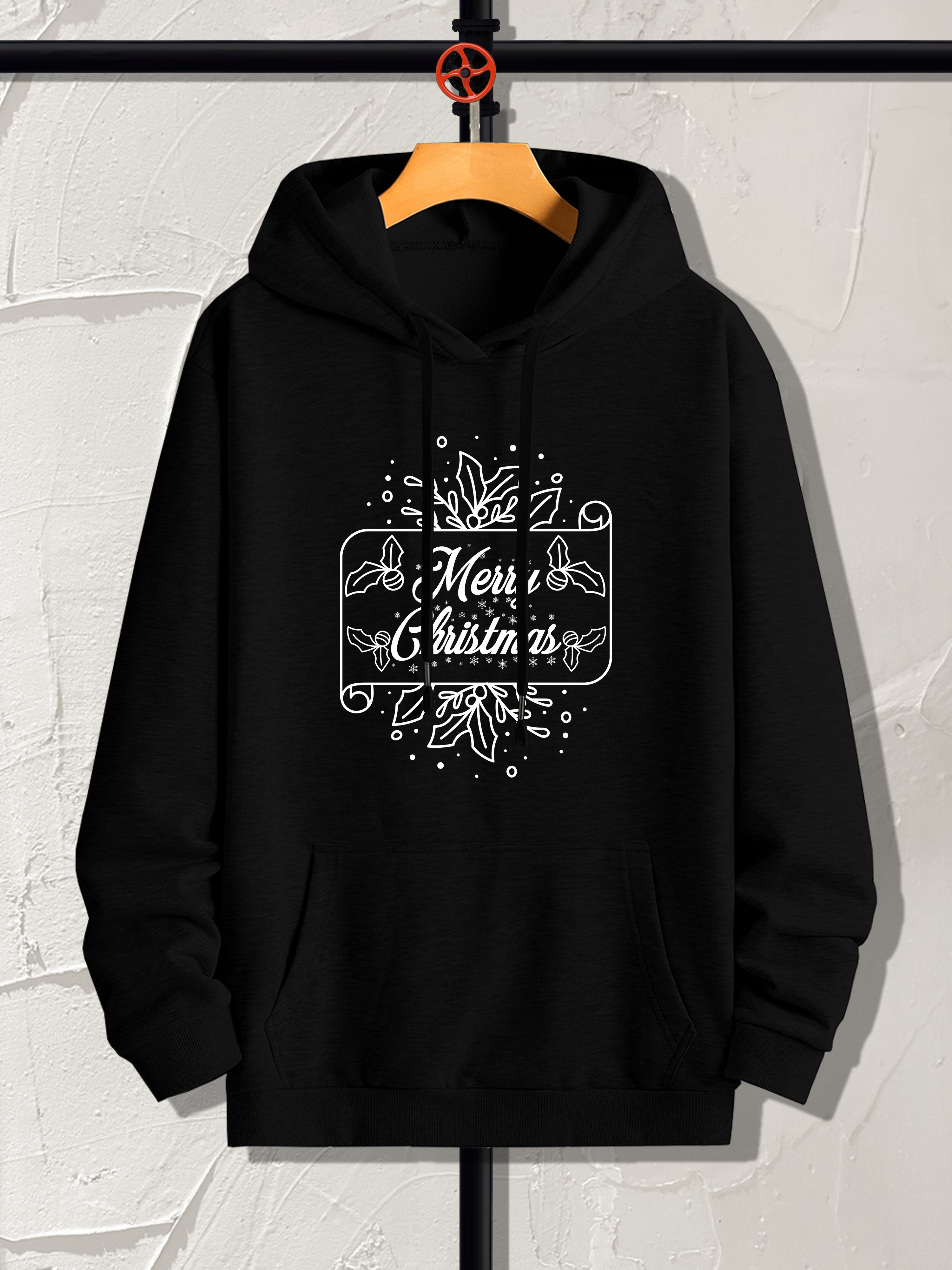 Retro Merry Christmas Print Hoodie Cool Hoodies For Men - Temu Canada