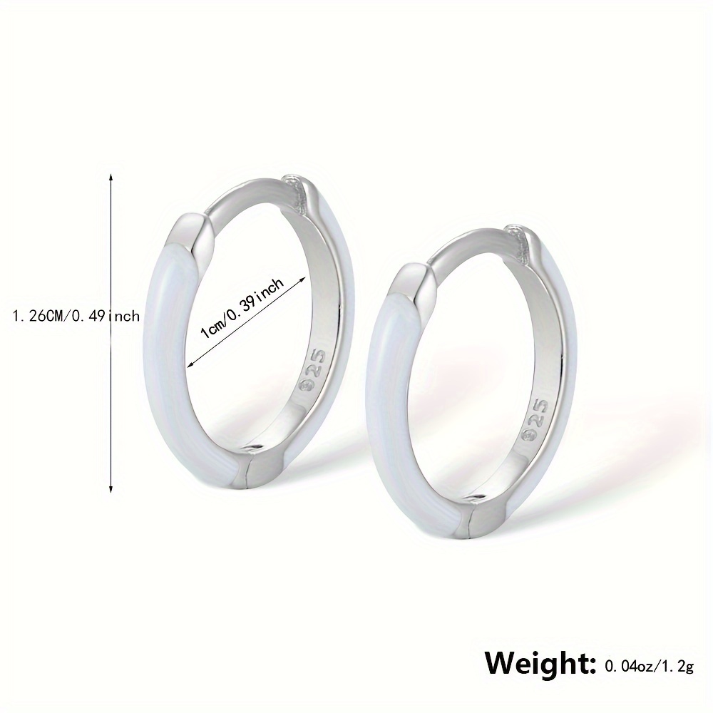 Green/ White/ Black Enamel Hoop Earrings Retro Minimalist - Temu United ...