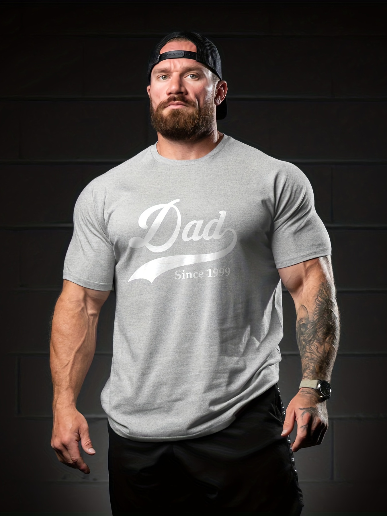 Men's Plus Size T shirt "dad" Graphic Print Big Tall Males - Temu Canada