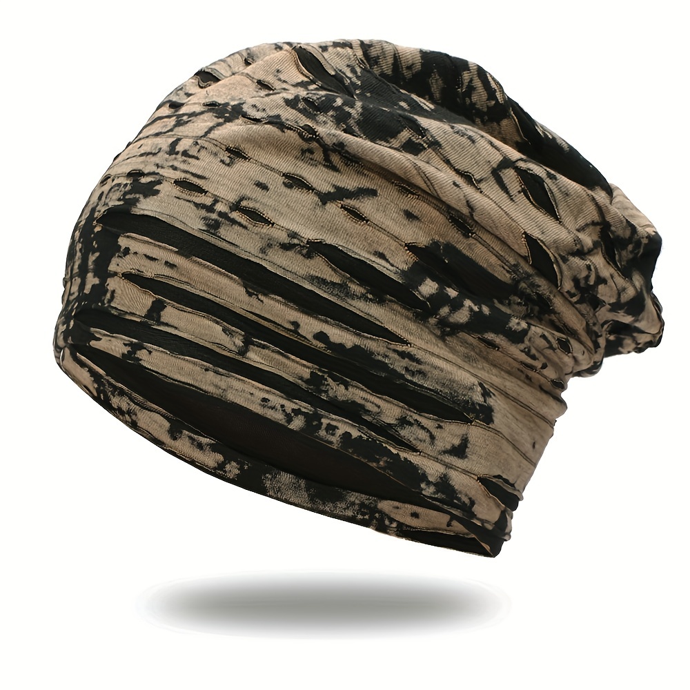 1pc causal tie dye hole knitted hat beanies hat autumn winter hiphop ...