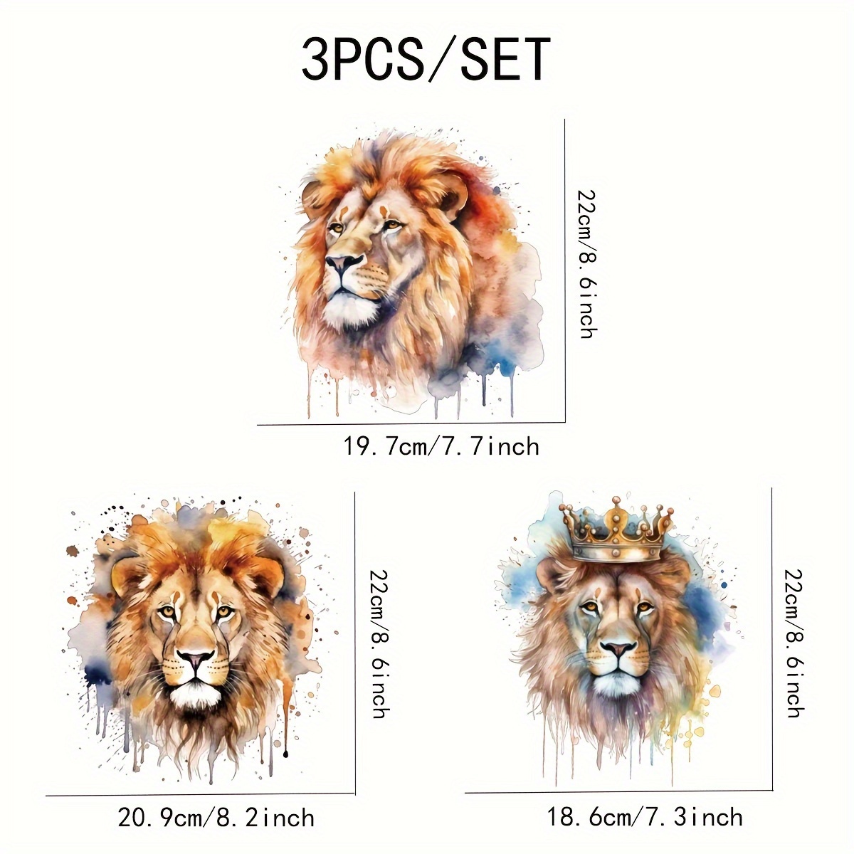 Watercolor Lion Animal Diy Iron Transfers Stickers T shirts - Temu ...