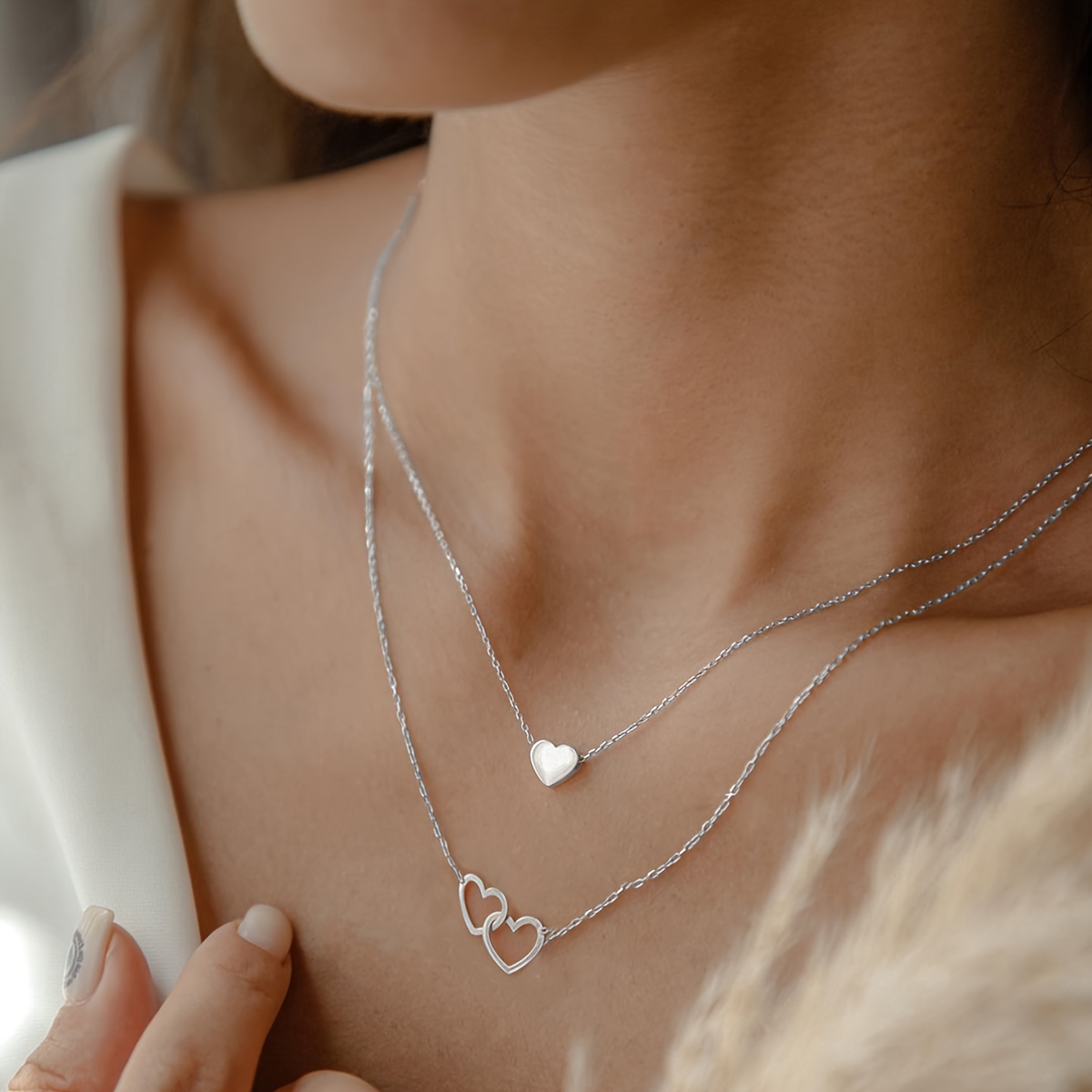 Love Heart Pendant Necklaces Monochrome Zinc Alloy Neck - Temu Denmark