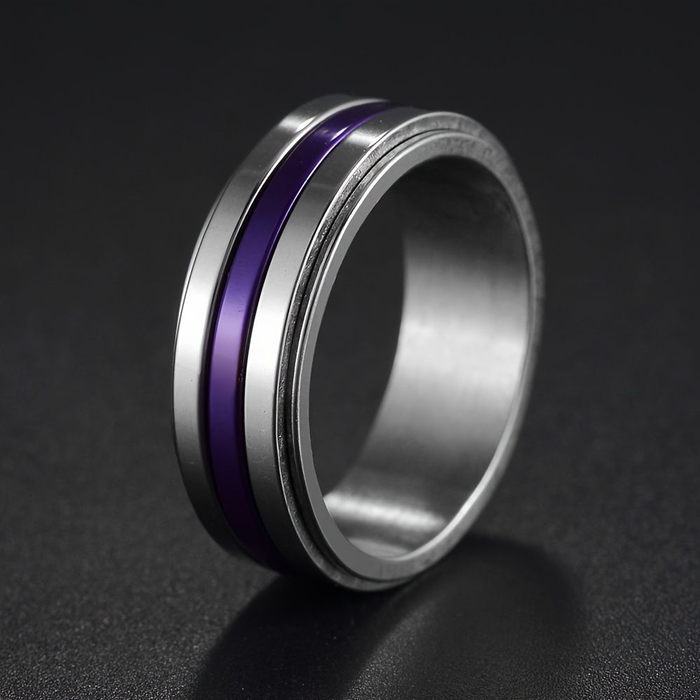 1pc Fashion Punk Multicolor Rotating Ring Herren Edelstahl - Temu Germany