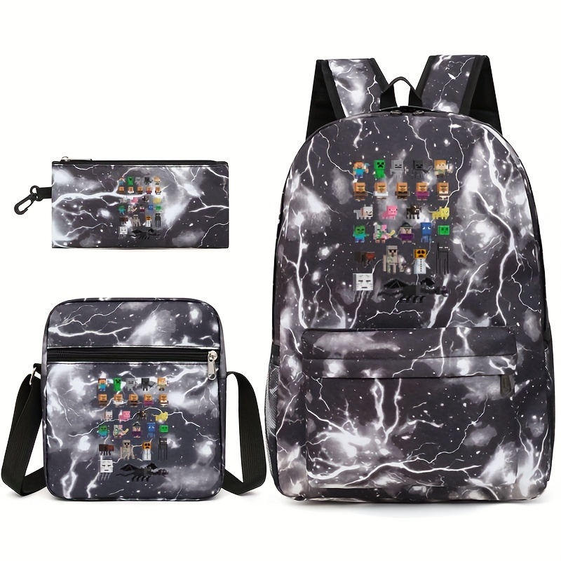3pcs Student Backpack Set Cross Body Bag Pen Bag Lightweight - Temu New ...