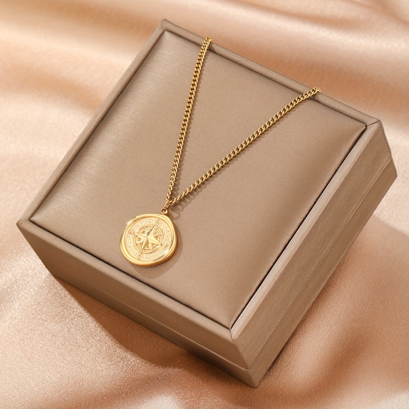 Golden Stainless Steel Fashion Irregular Compass Shaped - Temu United ...