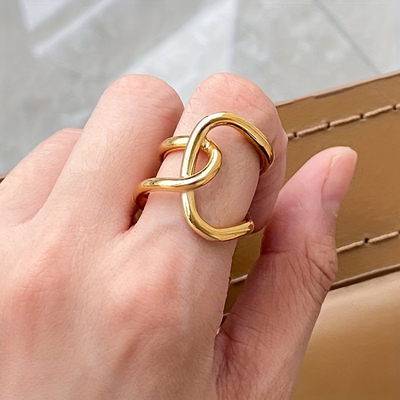 Geometric Abstract Shaped Open Ring, Personality Index Finger Ring New ...