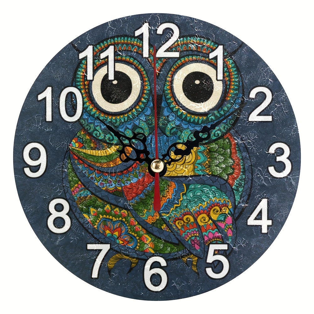 Tribal Owl Wall Clock Non Ticking Silent Kitchen Clock Large - Temu Canada