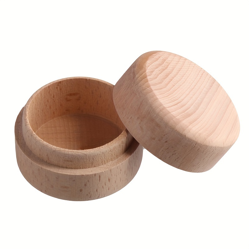 1pc Round Wooden Wedding Ring Jewelry Storage Box Lid Wood - Temu Canada