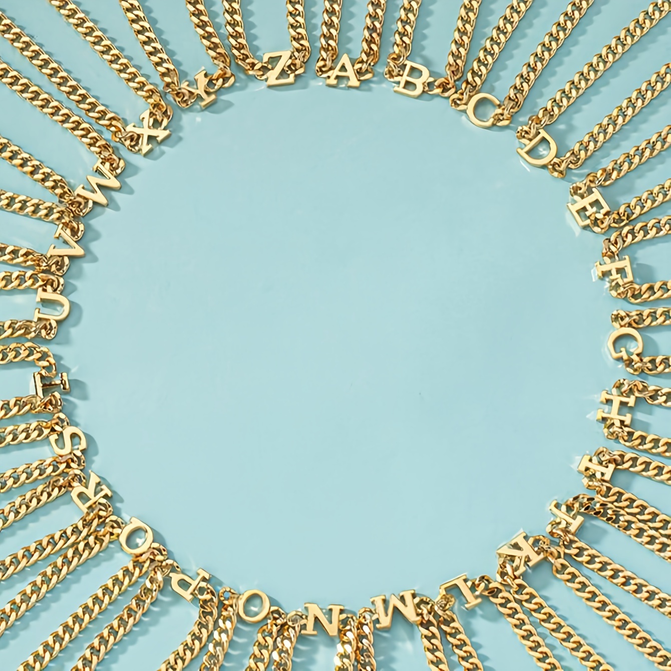 Necklace + Bracelet Chic Jewelry Set Trendy Letter + Chain - Temu ...