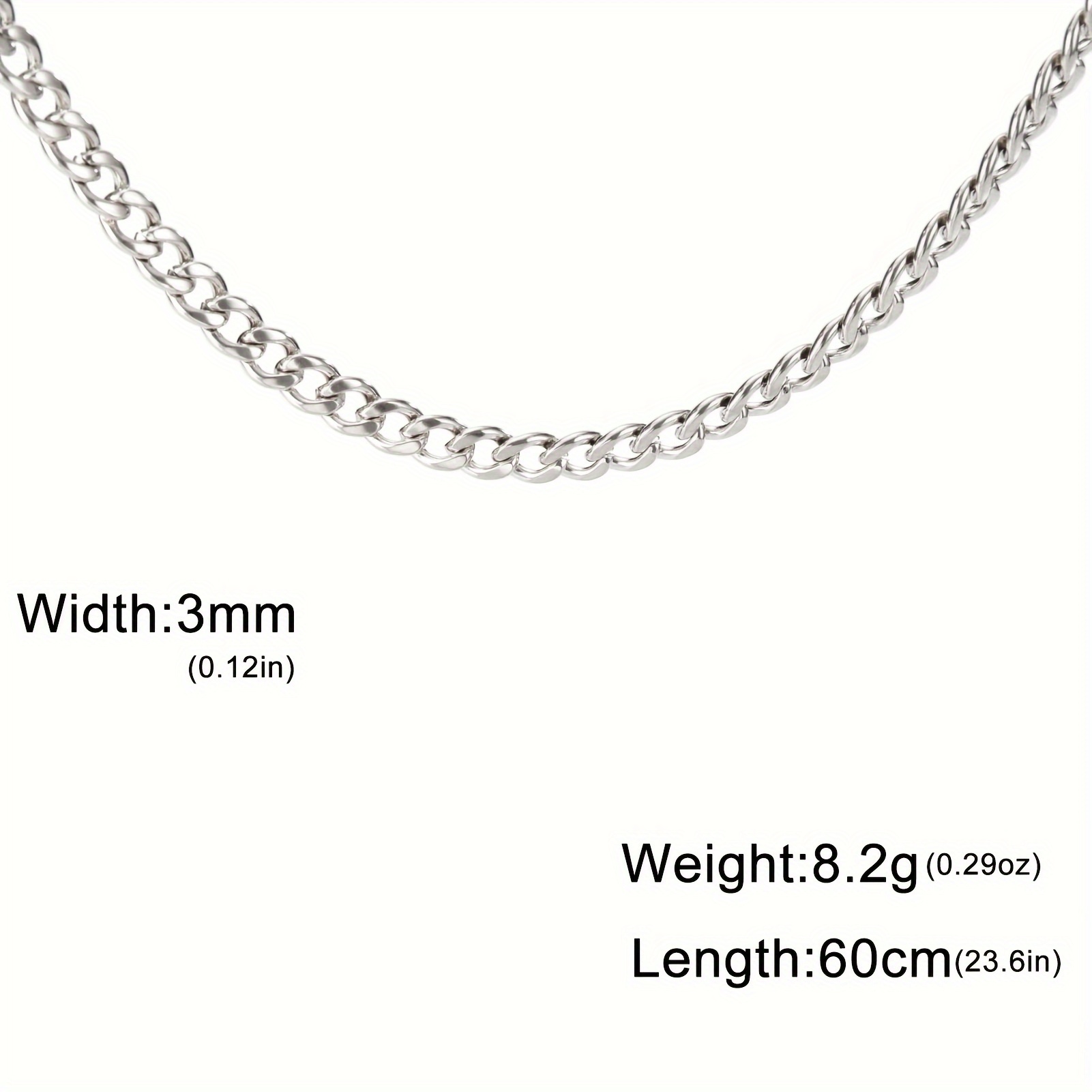 Women's Stainless Steel Cuban Chain Necklace Jewelry - Temu United Kingdom