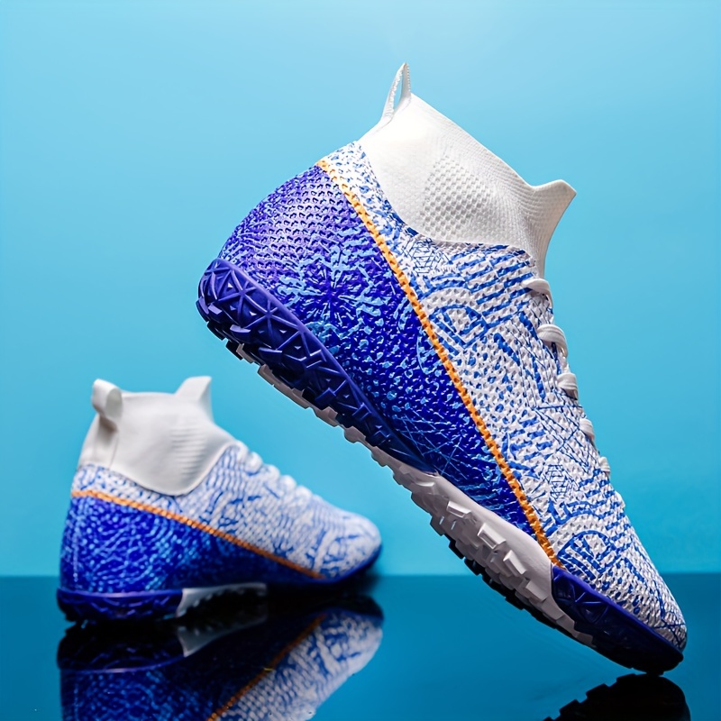 Trendy Professional Elastic Turf Soccer Shoes Color Block - Temu United ...