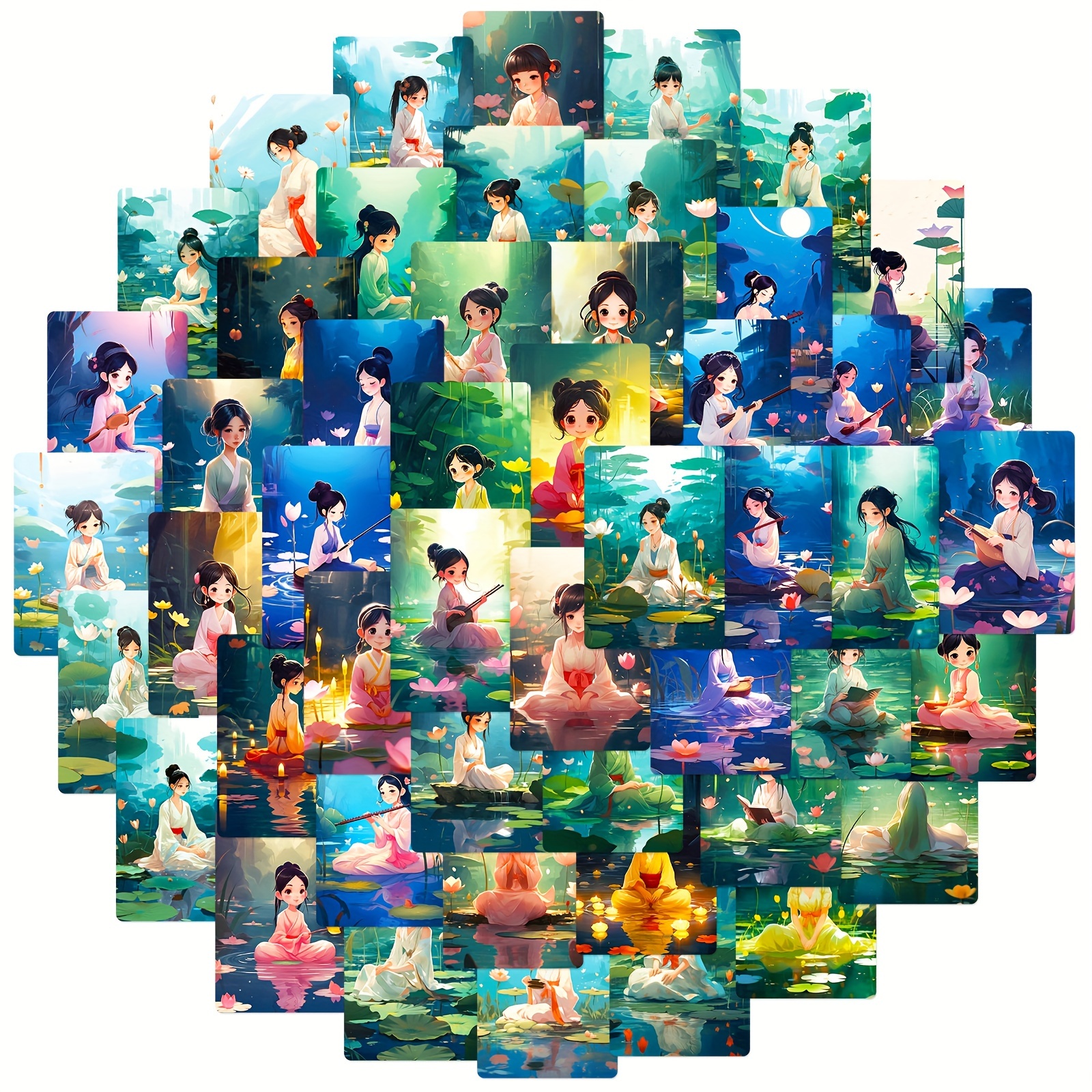 Anime Character Stickers, Cartoon Anime Ancient Style Stickers For ...