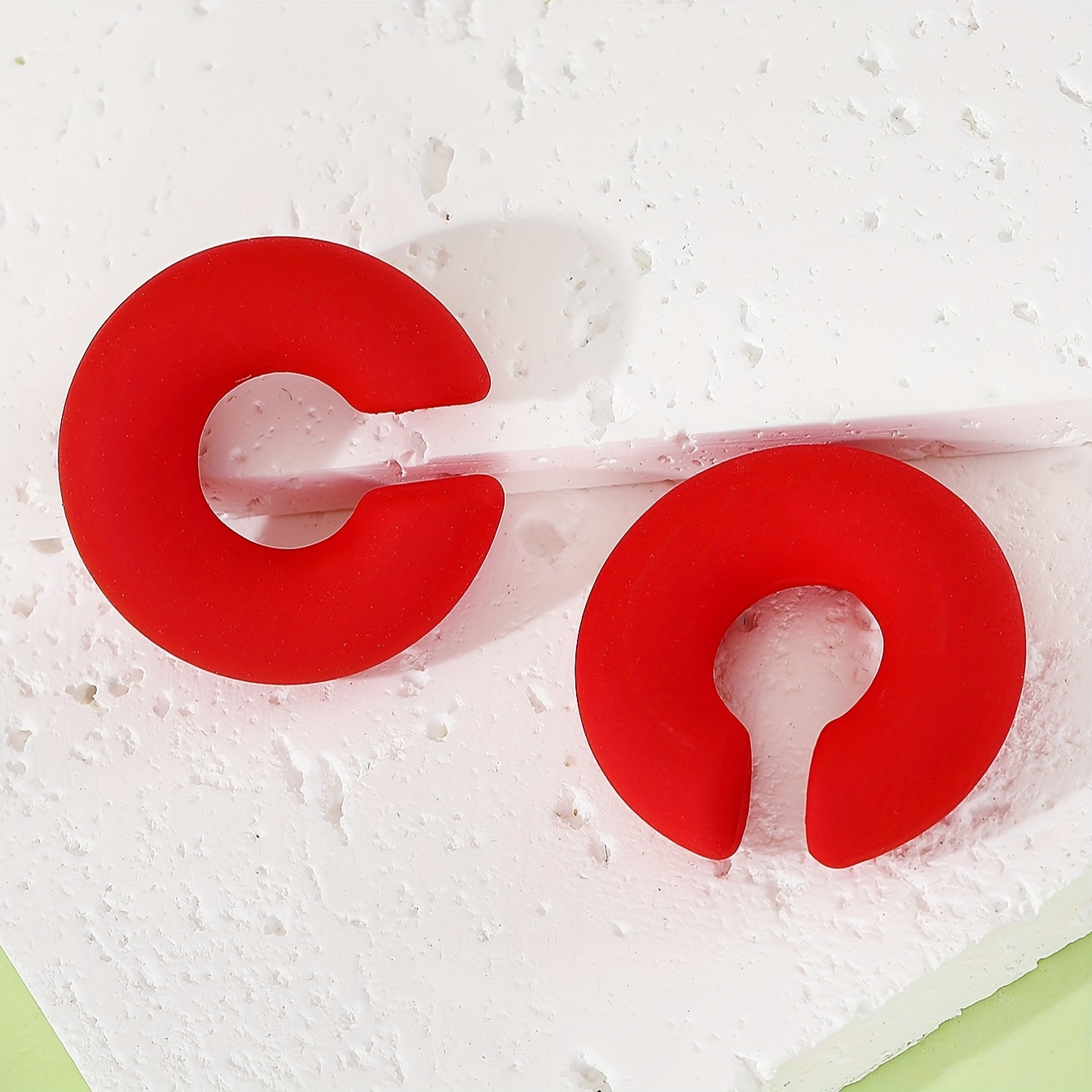 Creative Exaggerated C Shaped Clip Earrings Colorful Female - Temu ...