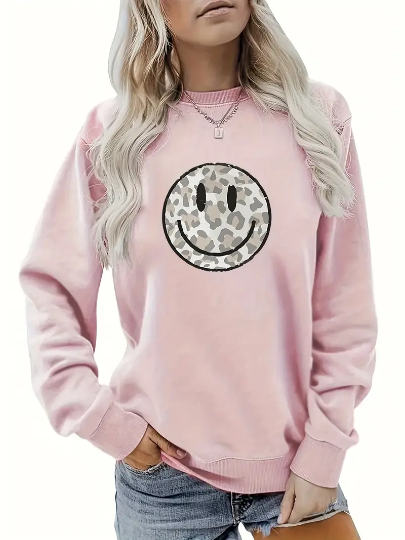 Casual Sweatshirt Plus Size Women S Plus Graphic Print Long Temu