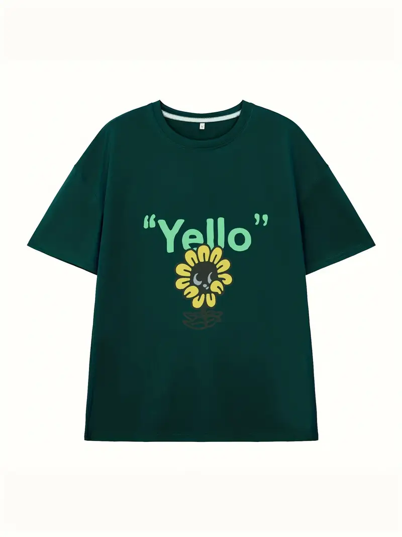 Flower Yello Pattern Print Mens Comfy T Shirt Graphic Tee Temu