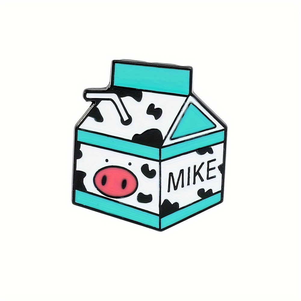 Milk Box Enamel Brooch With Christmas Tree Frog Milk Pattern, Animal ...