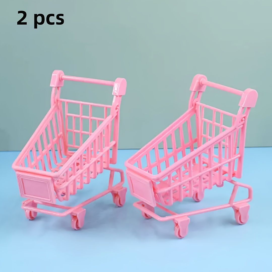 Mini Trolley Decoration Movable Shopping Small Cart - Temu Canada