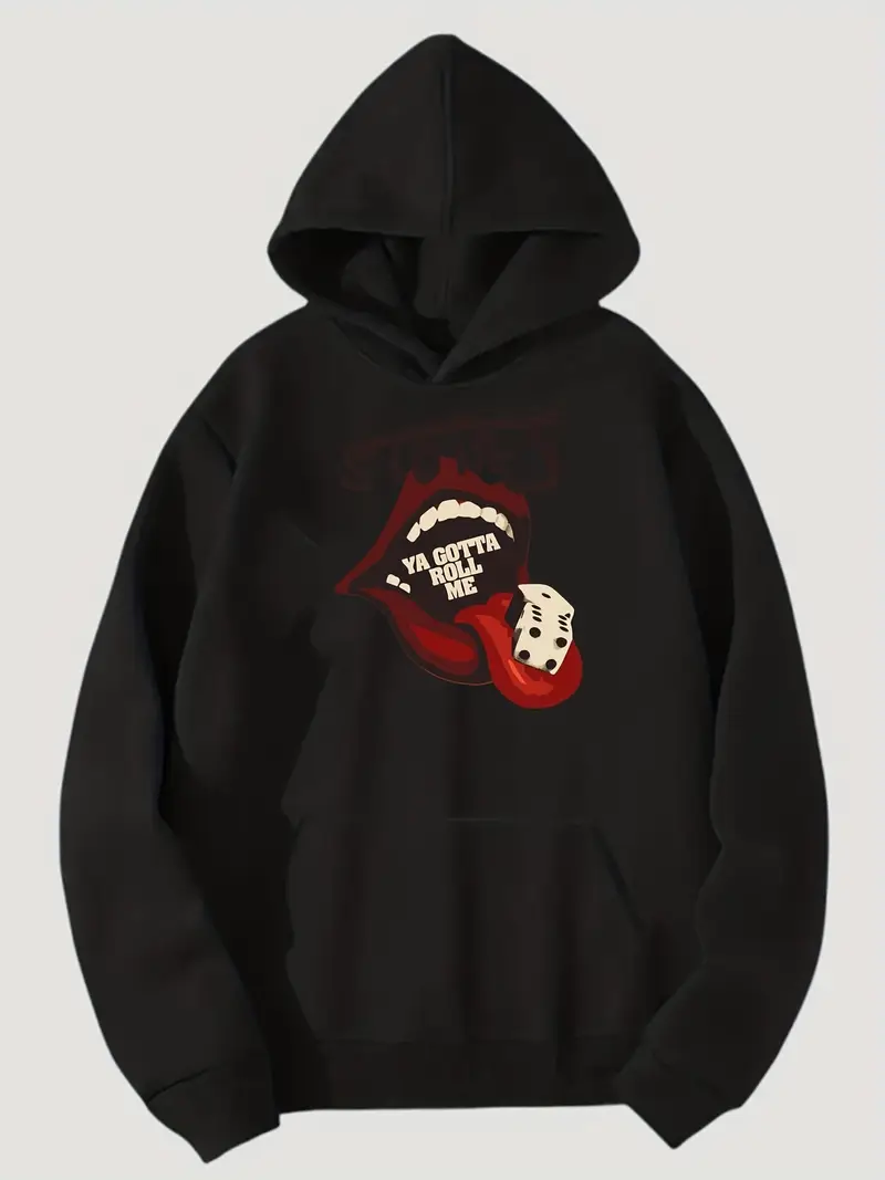 Mouth With Dices Print Hoodie Cool Hoodies For Men Mens Casual