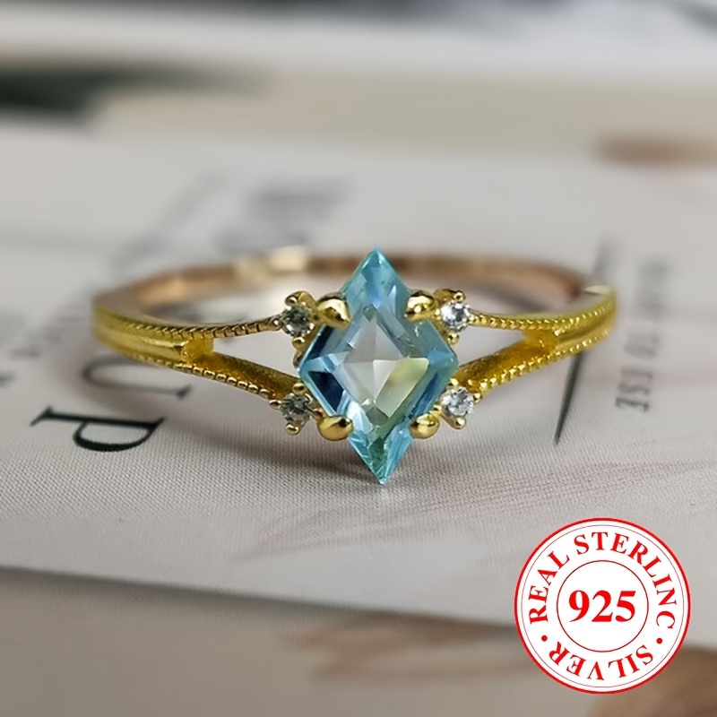 925 Sterling Silver Promise Ring Inlaid Waterish Zirconia - Temu United ...