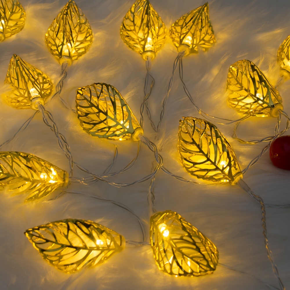 Led Leaf Shaped Battery Powered Fairy Lights Indoor Home - Temu