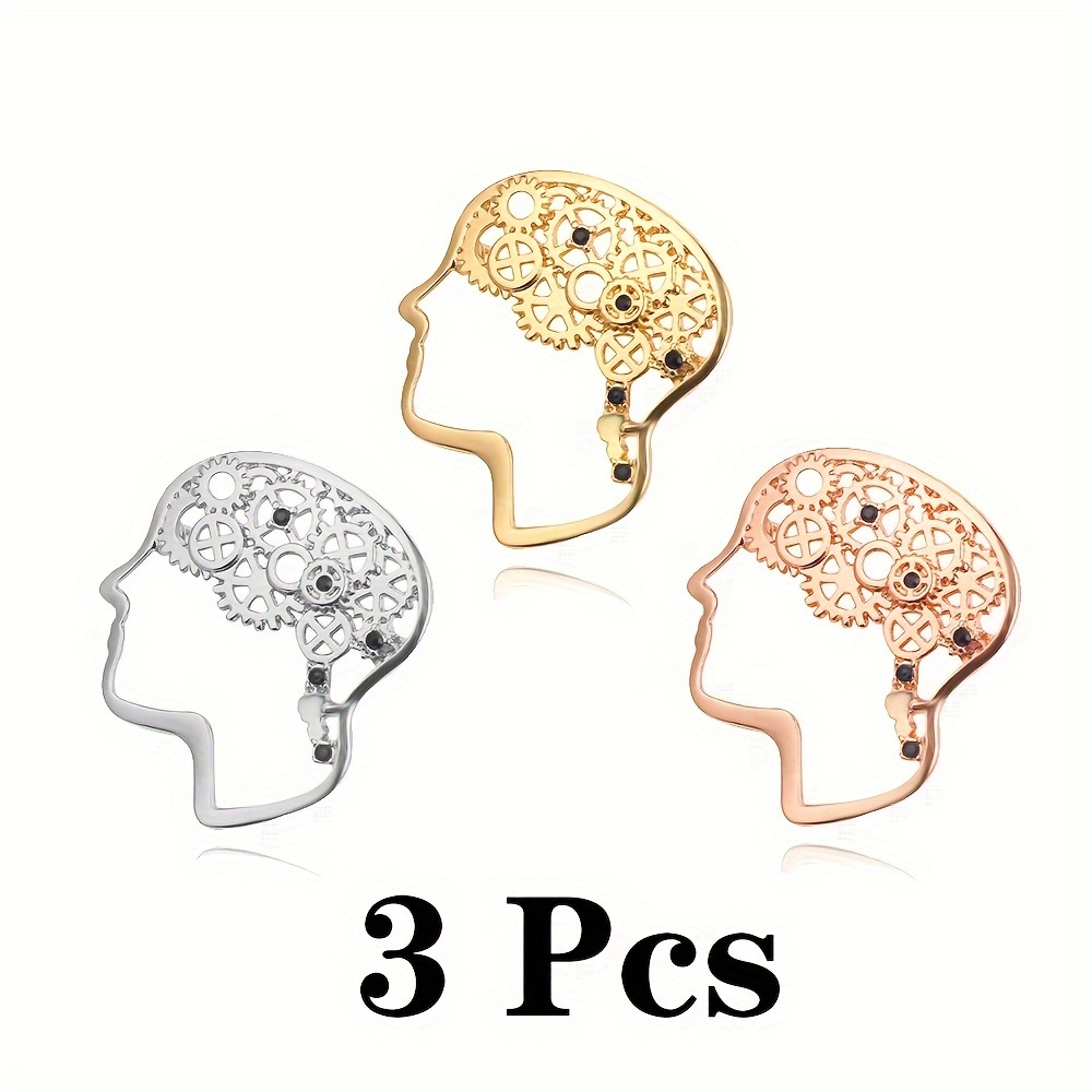 Brain Brooch Fashion Retro Alloy Electroplate Lapel - Temu Australia
