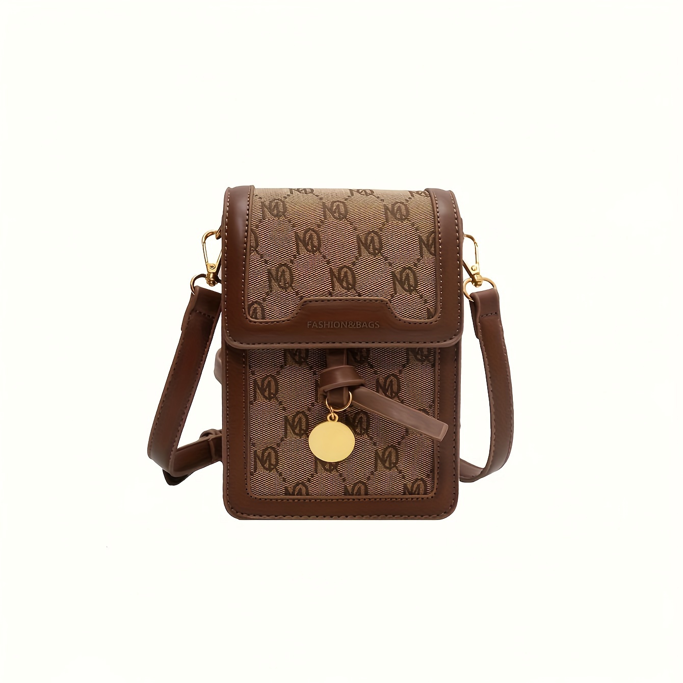Mini Retro Crossbody Bag Fashion Letter Print Phone Bag - Temu Australia