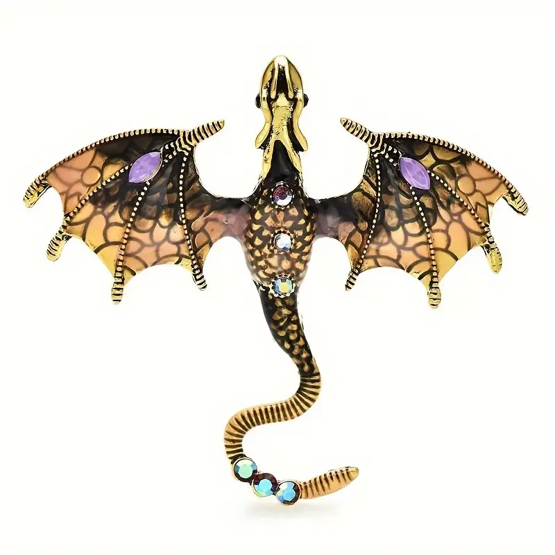 Flying Dragon Alloy Rhinestone Brooch Accessories Men Temu Australia