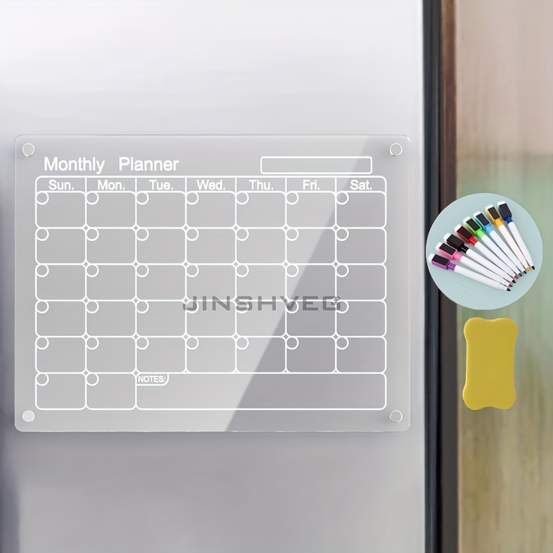 Acrylic Magnetic Dry Erase Calendar Board Weekly Calendar - Temu Australia