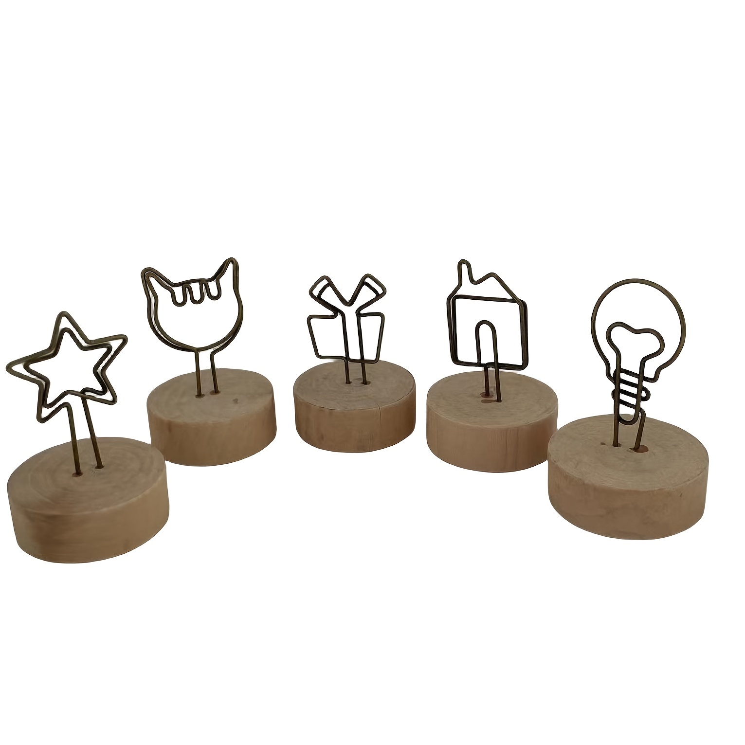 Different Shape Wooden Base Card Holders Rustic Iron - Temu United Kingdom